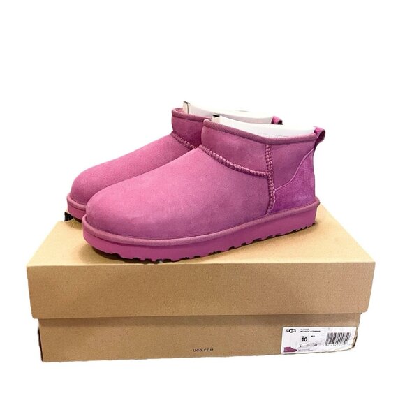 UGG | Shoes | Ugg Womens Classic Ultra Mini Shearling Booties Us Size Mangosteen Pink New | Poshmark